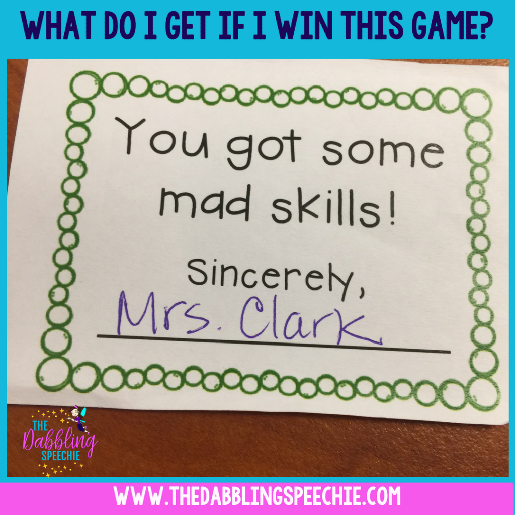 What do I get if I win the game? - thedabblingspeechie